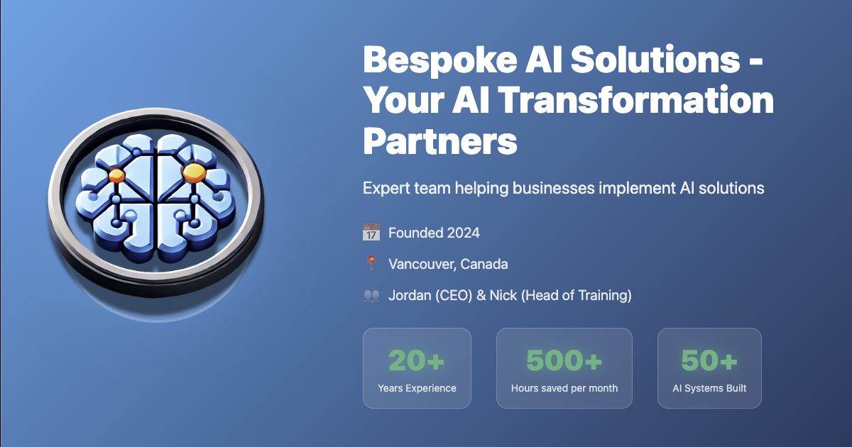 About Us | AI Consulting Experts | Bespoke AI Solutions | Bespoke AI ...